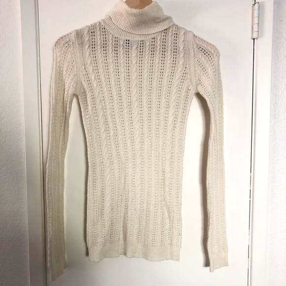 BCBGMaxAzria | Sweaters | Bcbgmaxazria Cream Turtle Neck Sweater | Poshmark
